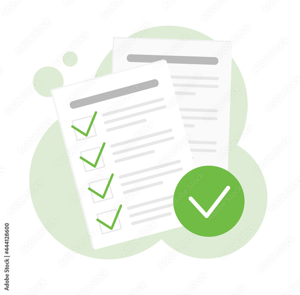 Paper with correct answers. Test list. Plan or checklist. Correct tasks ...