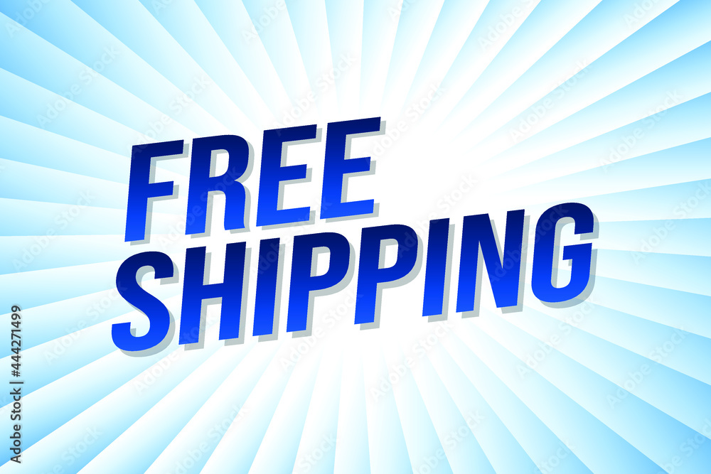 free shipping word concept vector illustration with lines 3d style for ...