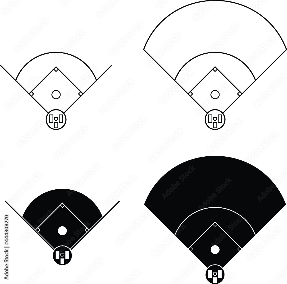 Baseball Diamond / Field Clipart Set Stock Vector | Adobe Stock