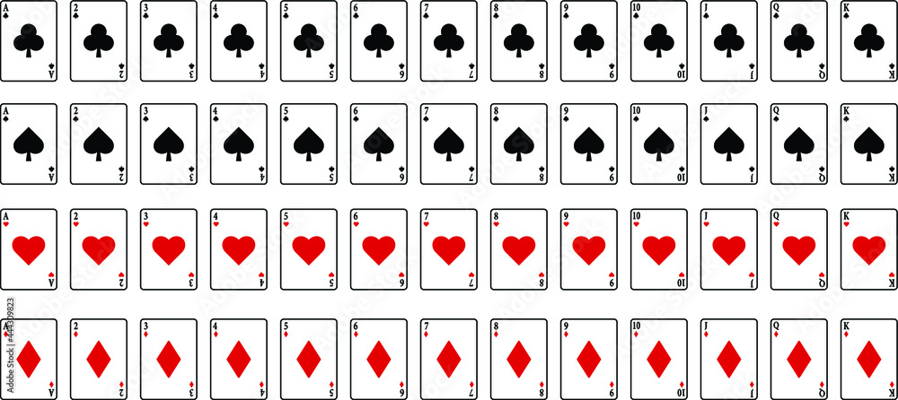 Vector de Stock Full Deck of Cards Clipart Set | Adobe Stock