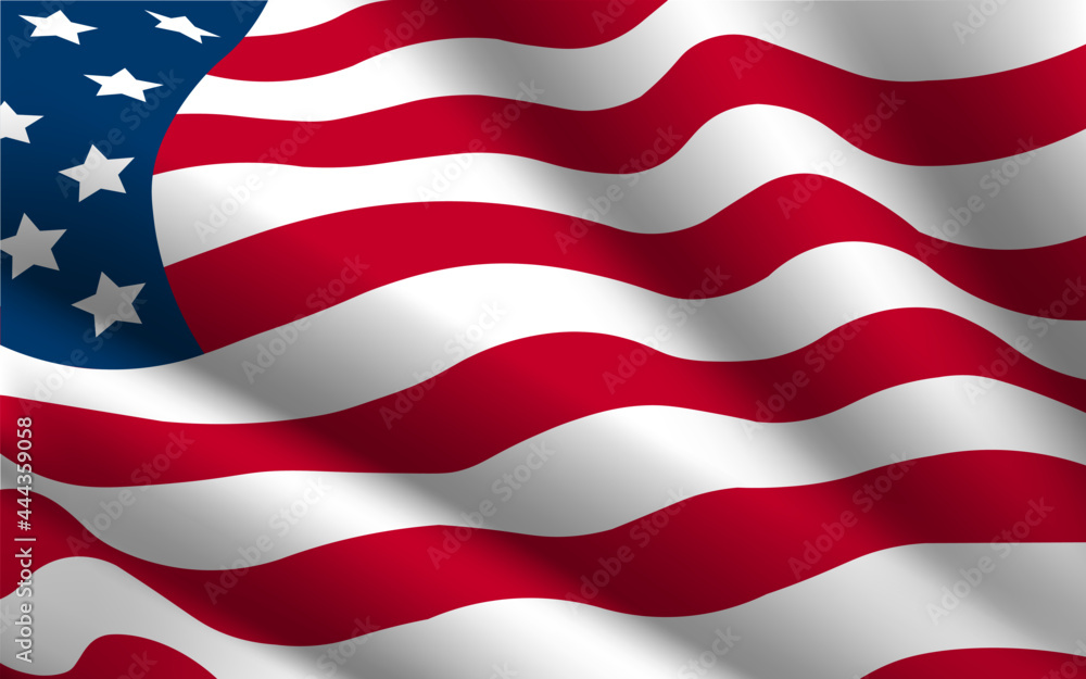 Closeup of rippled American flag Stock Vector | Adobe Stock