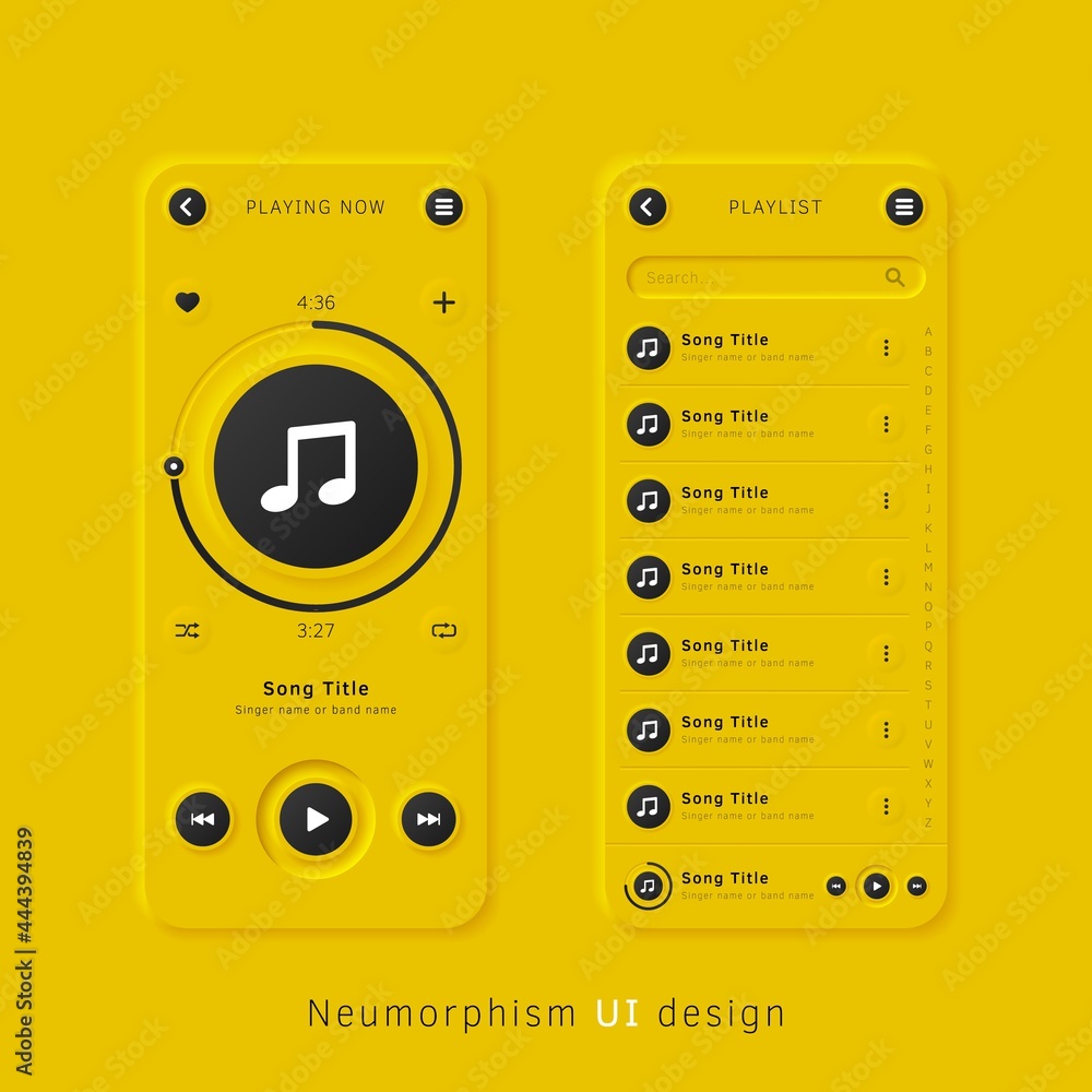 User interface elements for mobile app. Neumorphism User interface ...