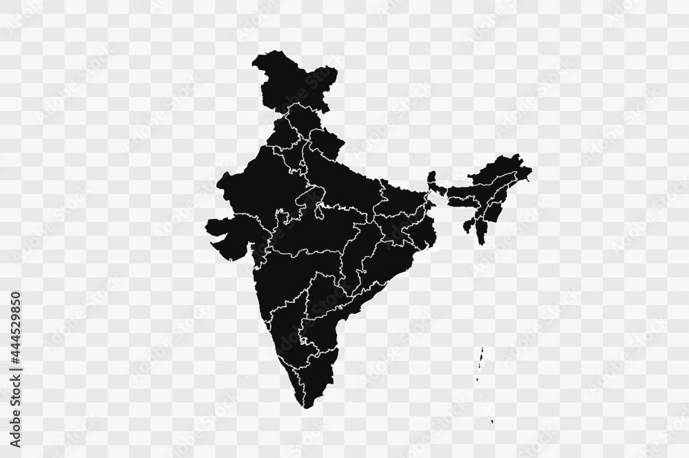India map black Color on Backgound Stock Vector | Adobe Stock