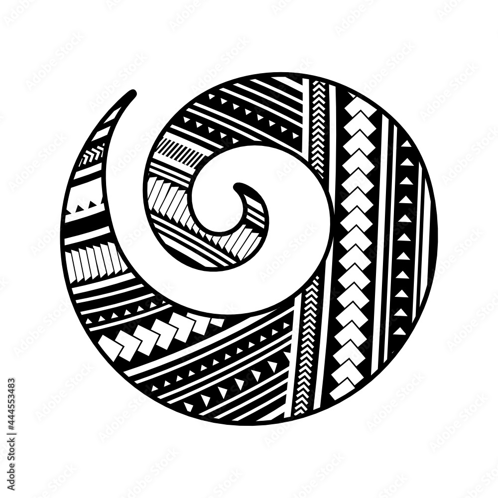 Koru. Maori symbol is a spiral shape based on silver fern frond Stock Vector | Adobe Stock