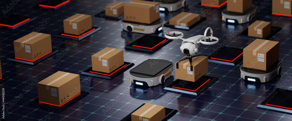 Concept of smart factory and 5G for industrial. Autonomous Robotic ...