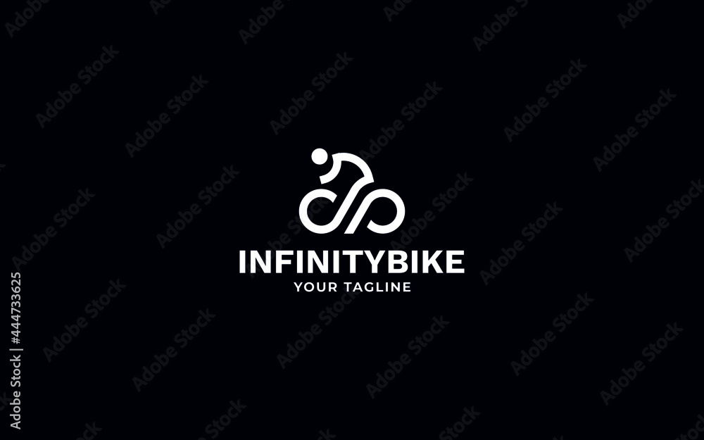 Infinity bike sign symbol logo man Stock Vector | Adobe Stock
