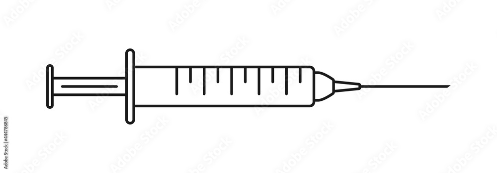 Syringe outline icon. Medical injection, vaccine symbol. Vector ...