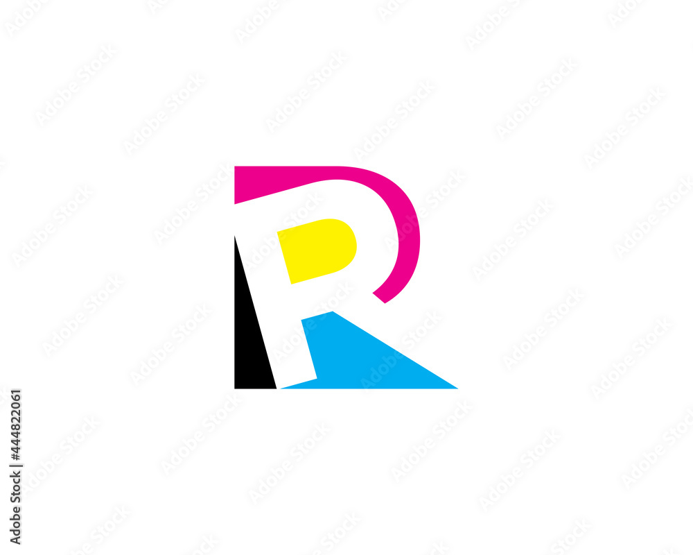 Letter R with CMYK Color Logo Vector 001 Stock Vector | Adobe Stock