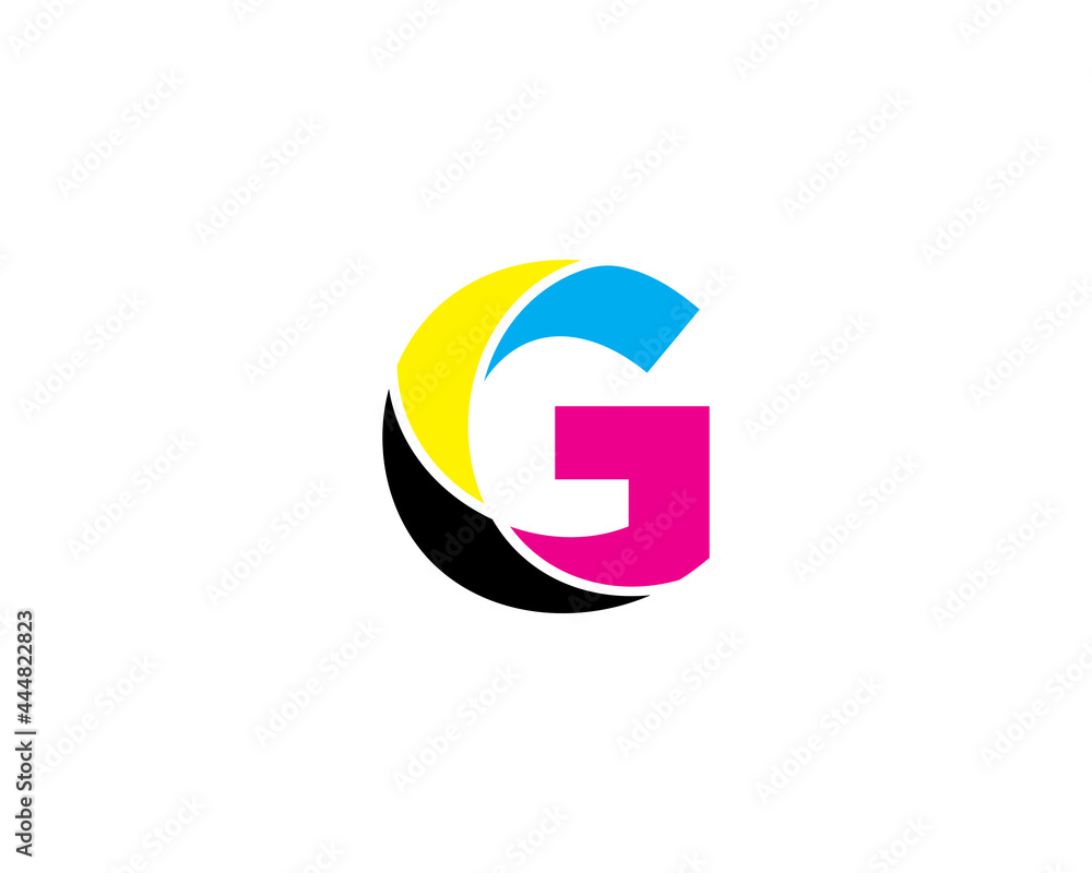 Letter G with CMYK Color Logo Vector 001 Stock Vector | Adobe Stock