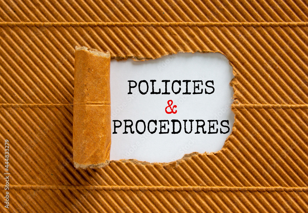 Policies and procedures symbol. Words 'Policies and procedures ...