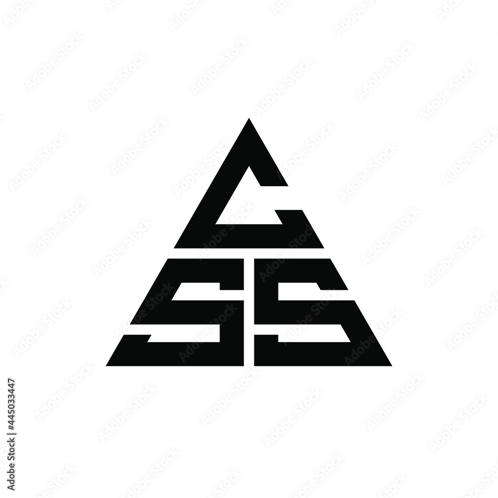 CSS triangle letter logo design with triangle shape. CSS triangle logo ...