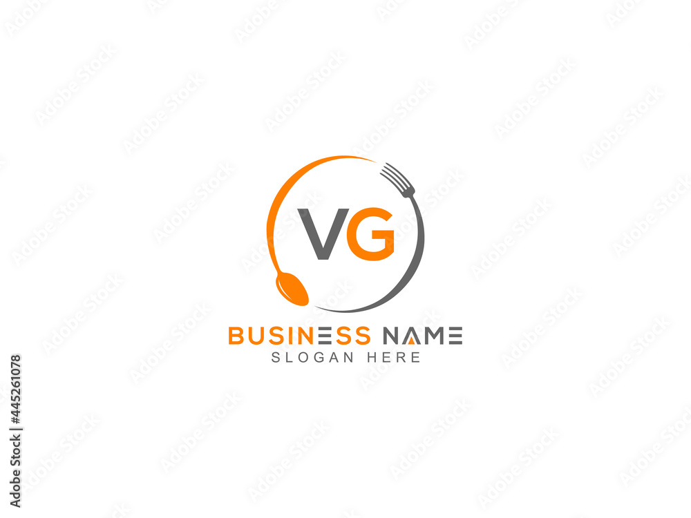 Letter VG Logo, restaurants vg logo icon with line style knife vector ...