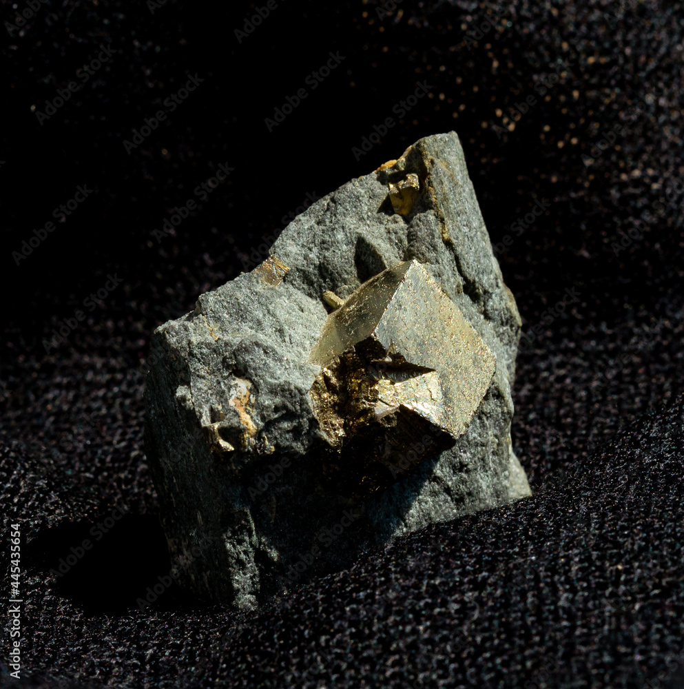 Photo Stock Shiny cubic crystal system pyrite fools gold mineral from ...