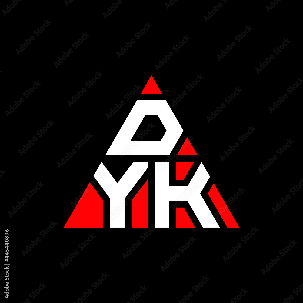 DYK triangle letter logo design with triangle shape. DYK triangle logo ...