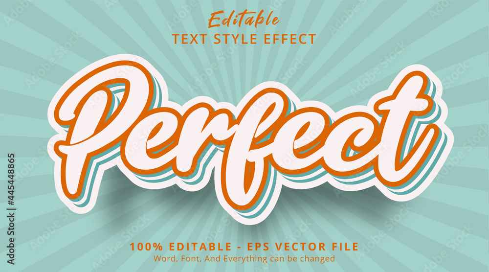 Editable text effect, Perfect text on popular vintage color combination ...