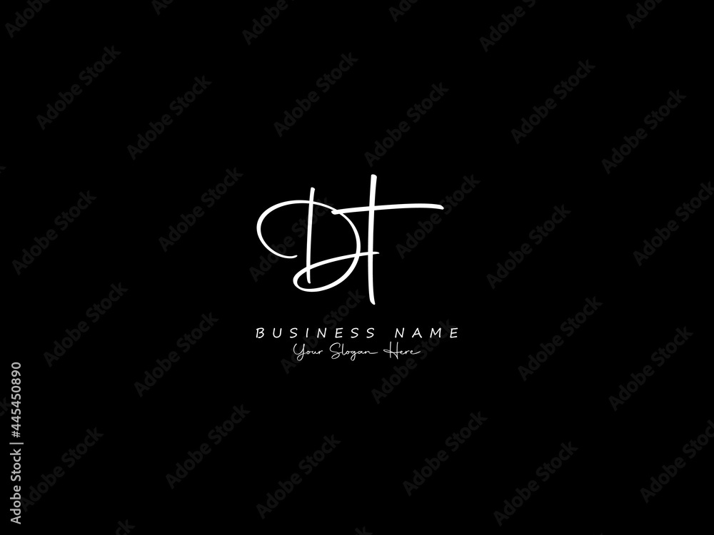 Letter DT Logo, signature dt logo icon vector image design for business ...