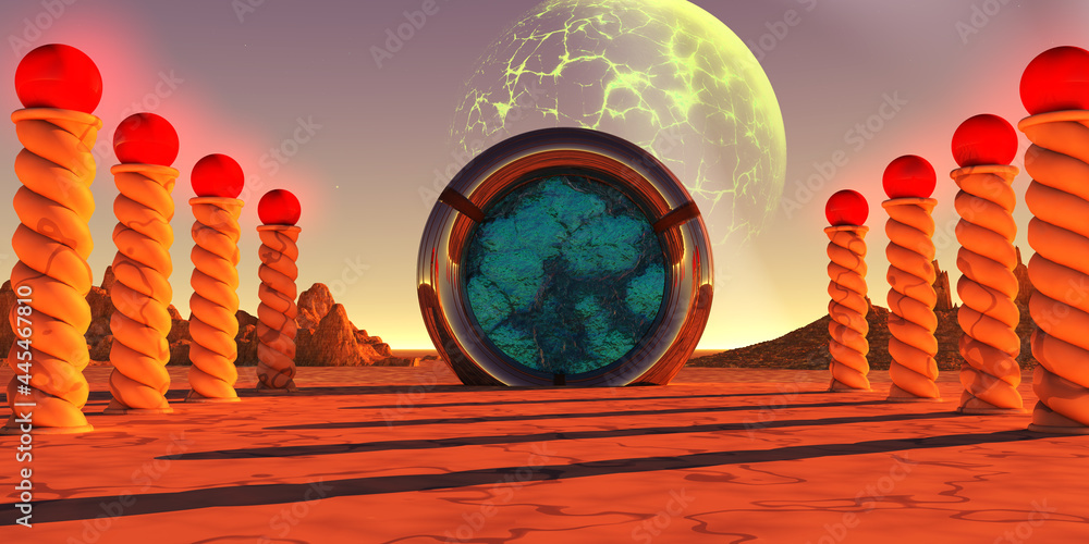 Ancient Portal - A portal device on an alien planet is activated to ...