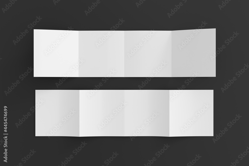 Square double gate fold brochure. Four panels, eight pages blank ...