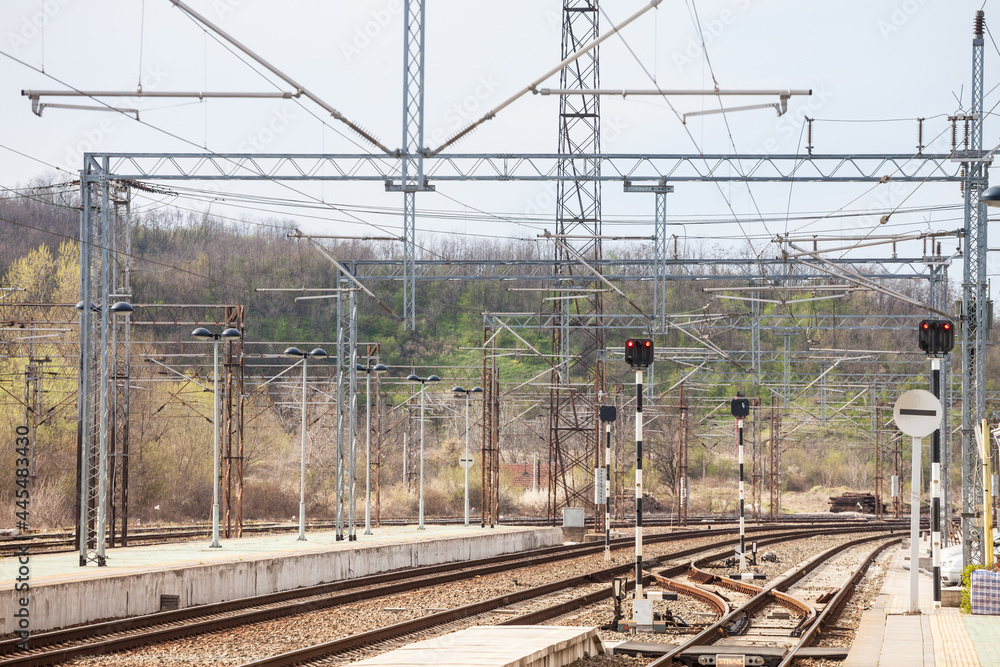 Recently reconstructed tracks on the modernized platforms of a suburban ...