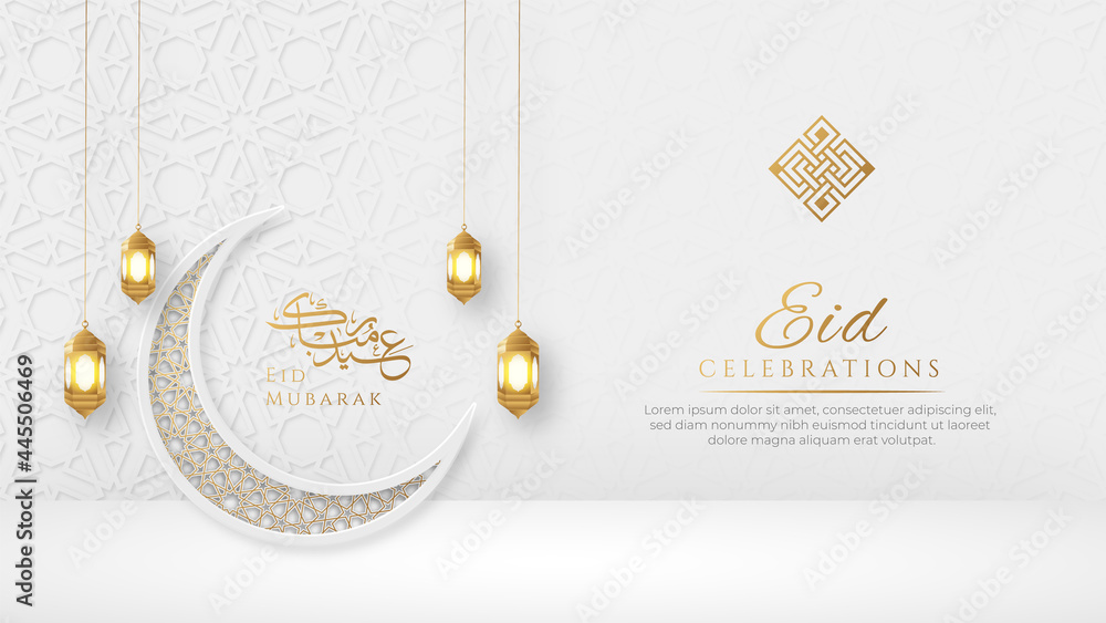 happy eid arabic elegant luxury ornamental islamic background with ...
