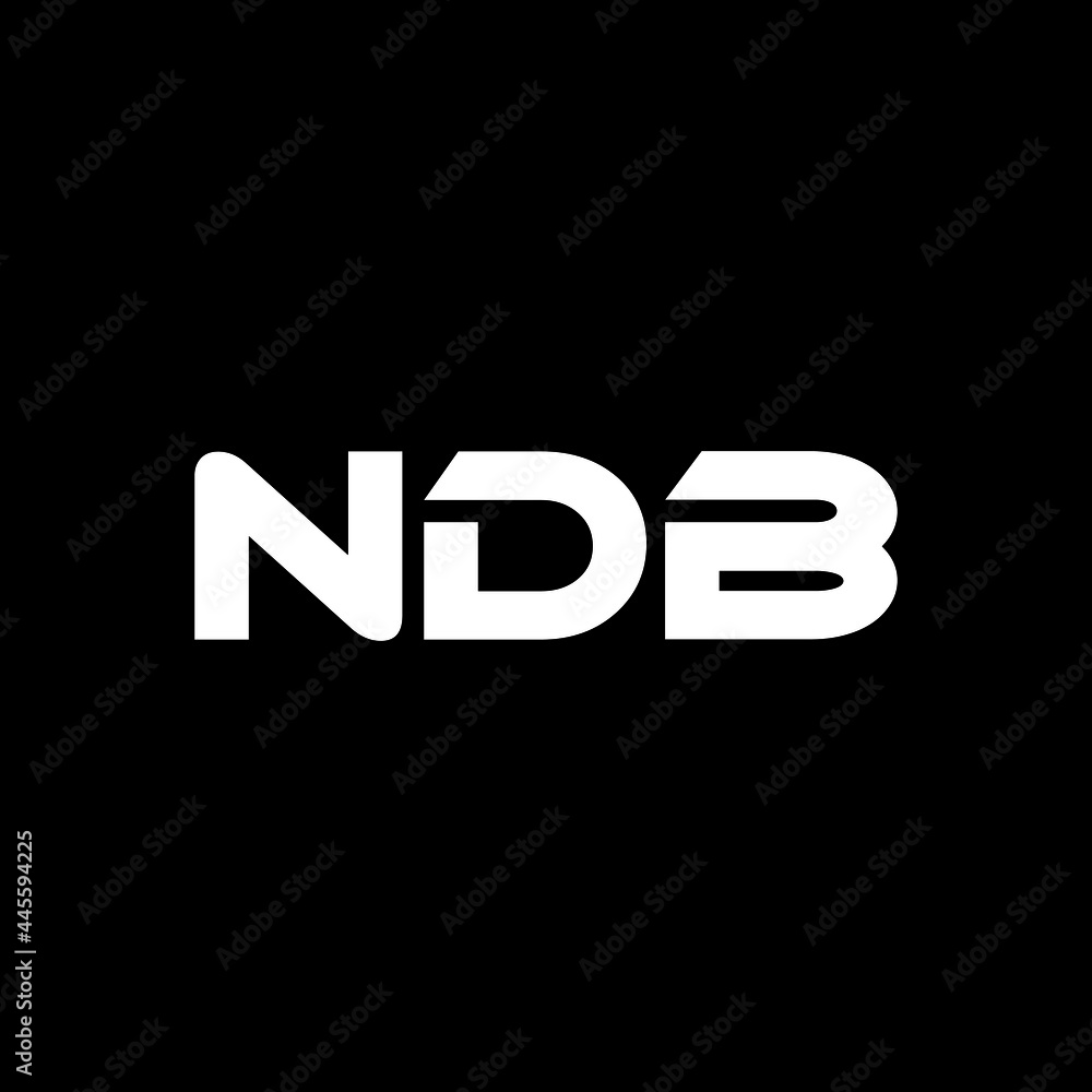Stock-Vektorgrafik „NDB letter logo design with black background in ...