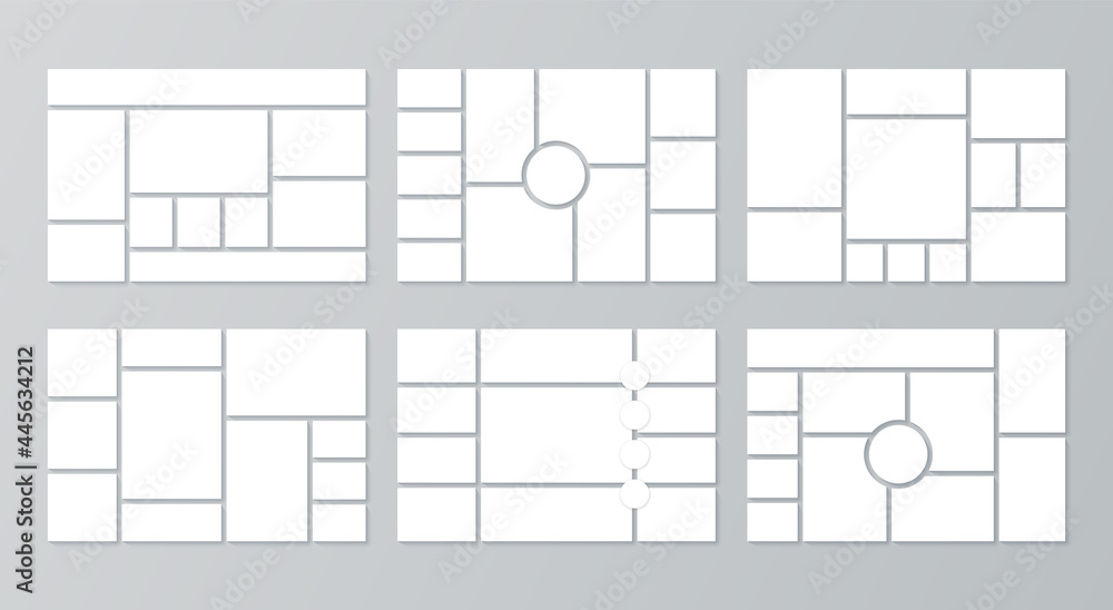 Moodboard grid. Collage templates. Mood board background. Vector ...