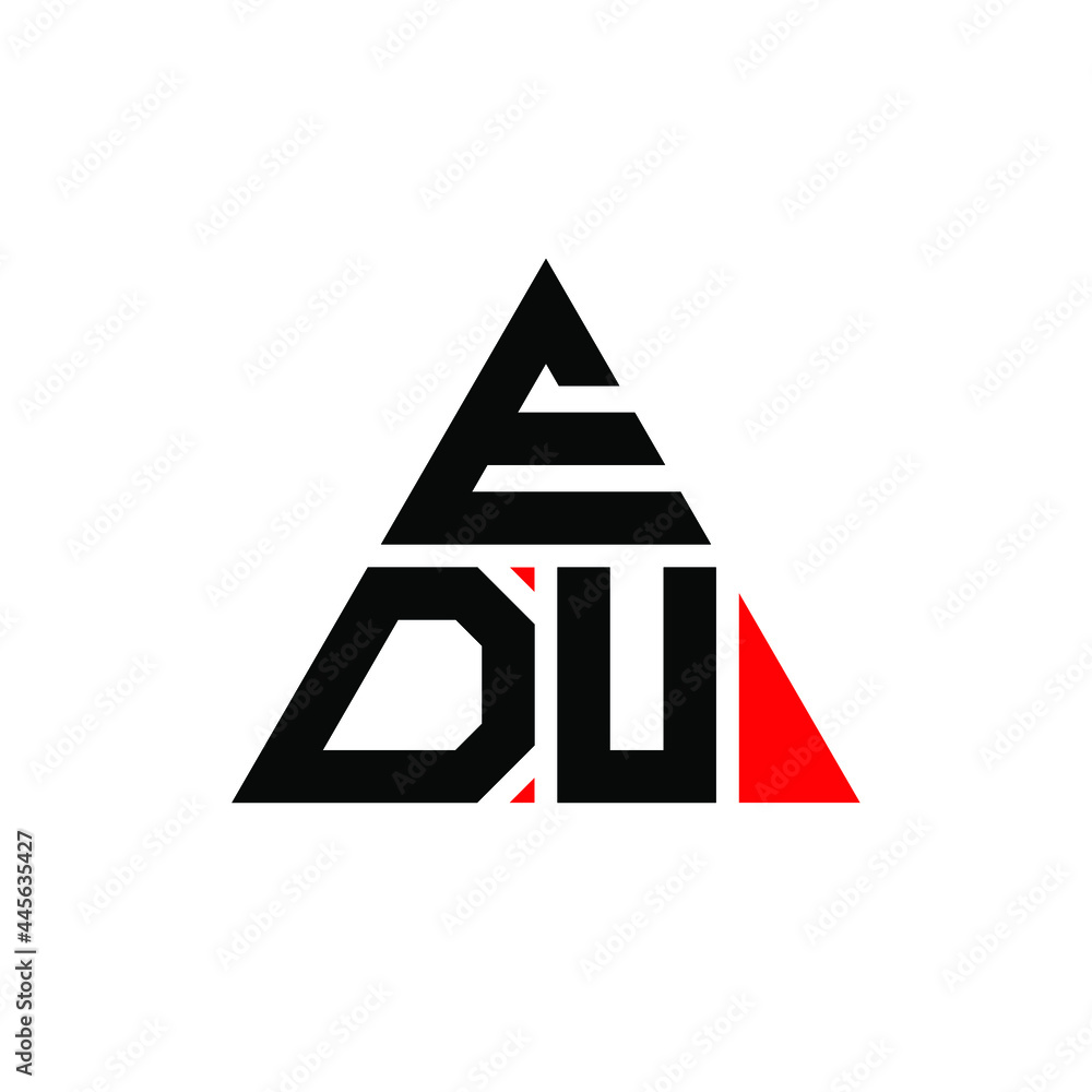 Vector de Stock EDU triangle letter logo design with triangle shape ...