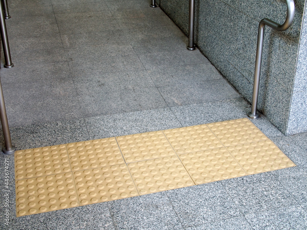 dot surface tile for warning blind handicap and ramp for support ...