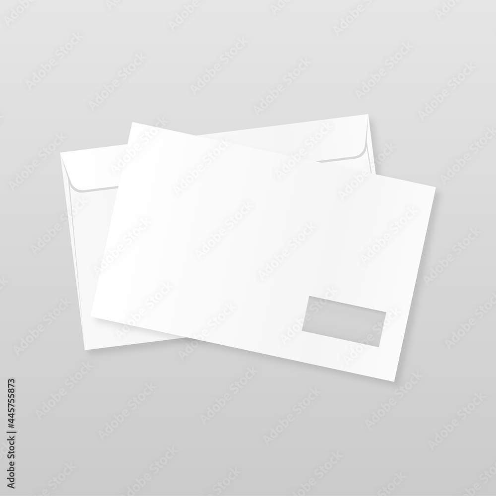 Front and back side envelope mock up. Realistic blank letter template ...