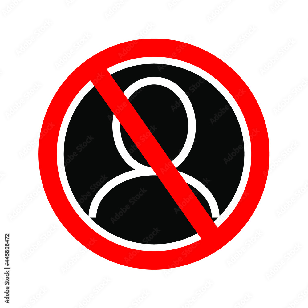 no men. no entry vector icon, forbidden person, forbidden sign, warning ...
