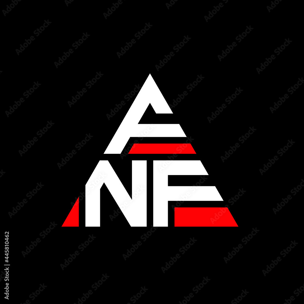 Vector de Stock FNF triangle letter logo design with triangle shape ...