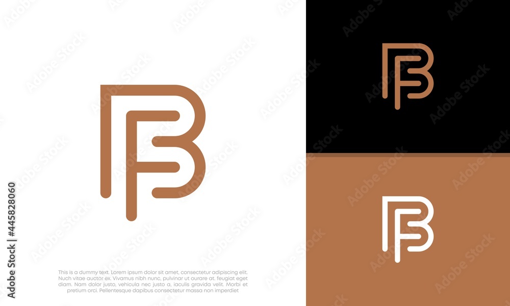 Abstract Initial logo vector. Initials BF. FB logo design. Innovative ...