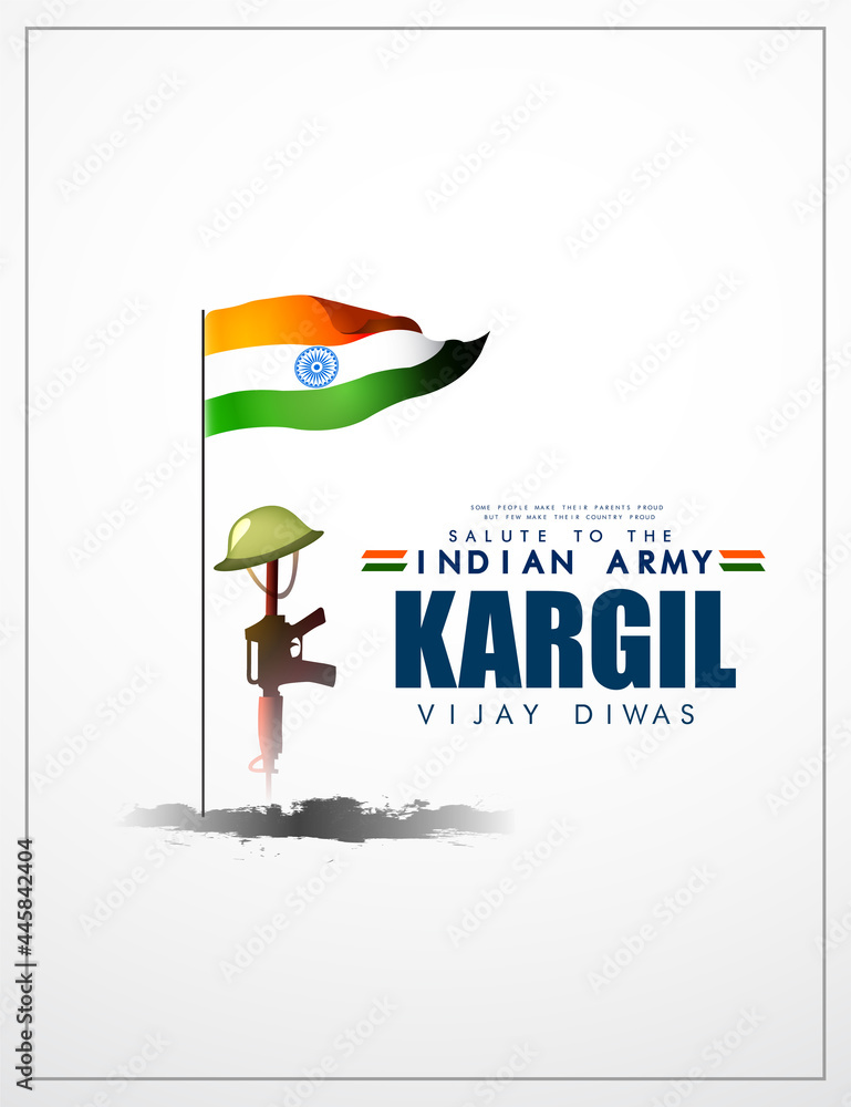 Kargil Vijay Diwas, banner or poster. Vector illustration of Poster for salute indian army, amar ...