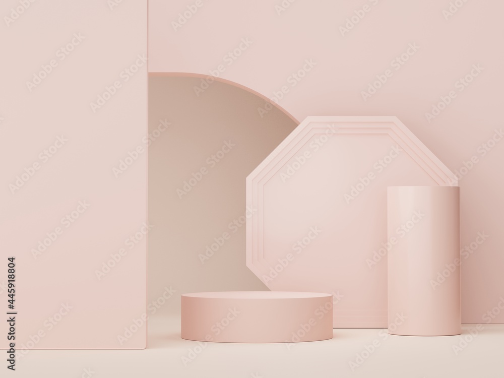 3d render of minimal display podium design for mock up and product ...