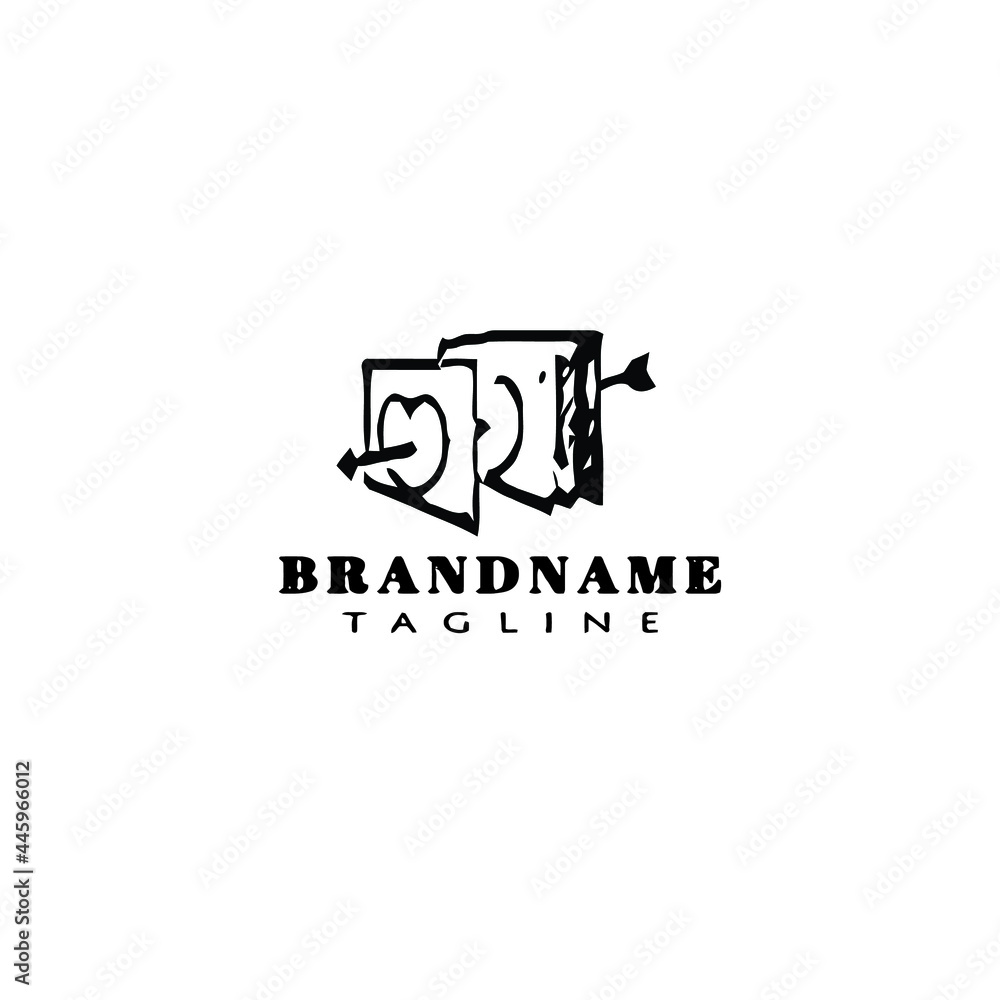 arrow through logo icon template cartoon vector illustration Stock ...