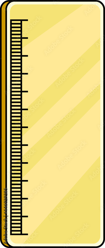 Cartoon School Supplies Ruler. Vector Hand Drawn Illustration Isolated ...