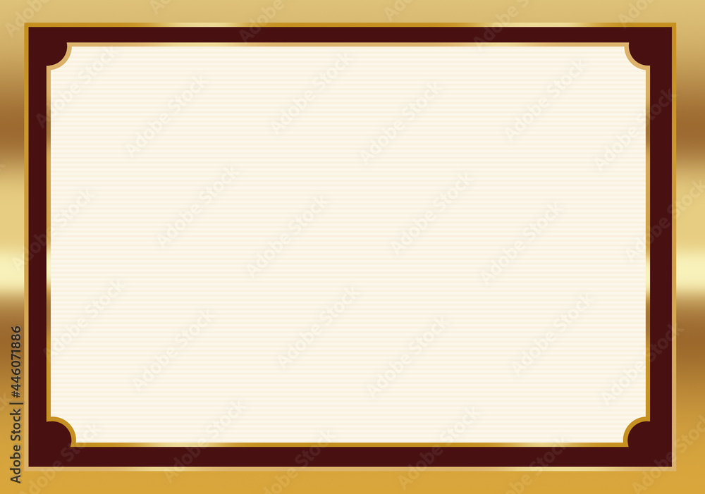 diploma or honor certificate blank template framed in gold - background ...