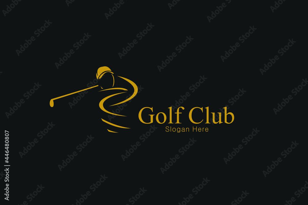 luxury golf logo design Stock Vector | Adobe Stock