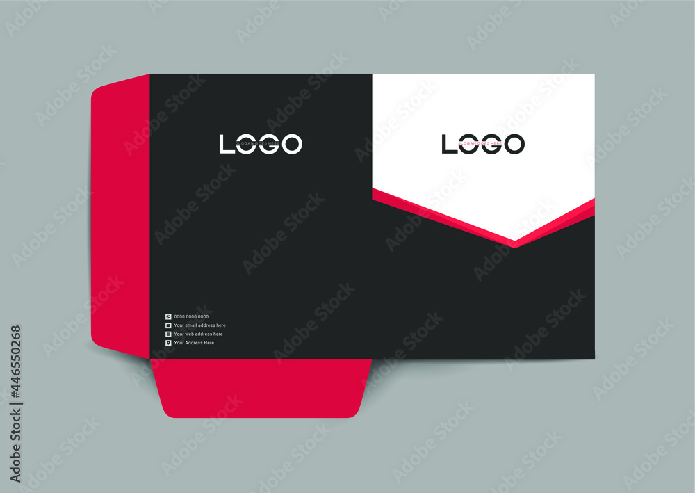 Business folder design cover template, layout for of text and photos ...