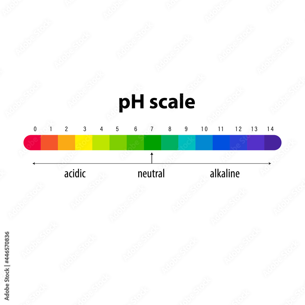 Ilustración de Stock pH value scale chart for acid and alkaline ...