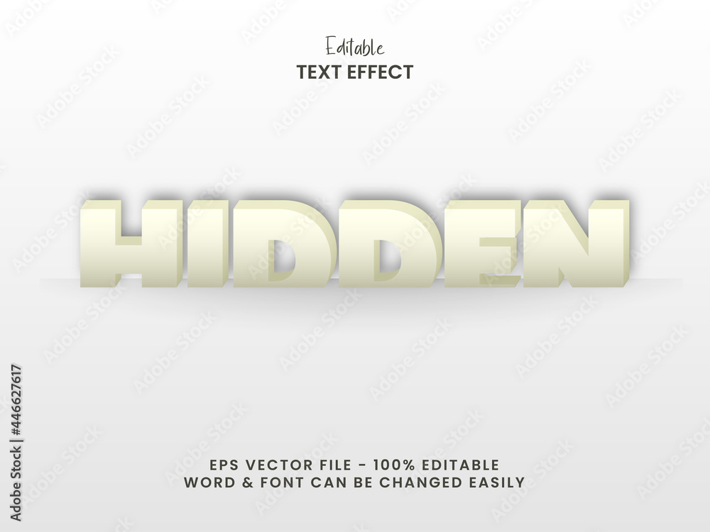 Hidden text effect style. Editable font text effect. Slice half font ...