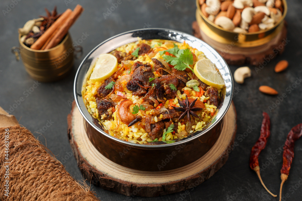 Beef Biryani Mutton biryani , Gosht or lamb biriyani Hyderabadi Dum ...