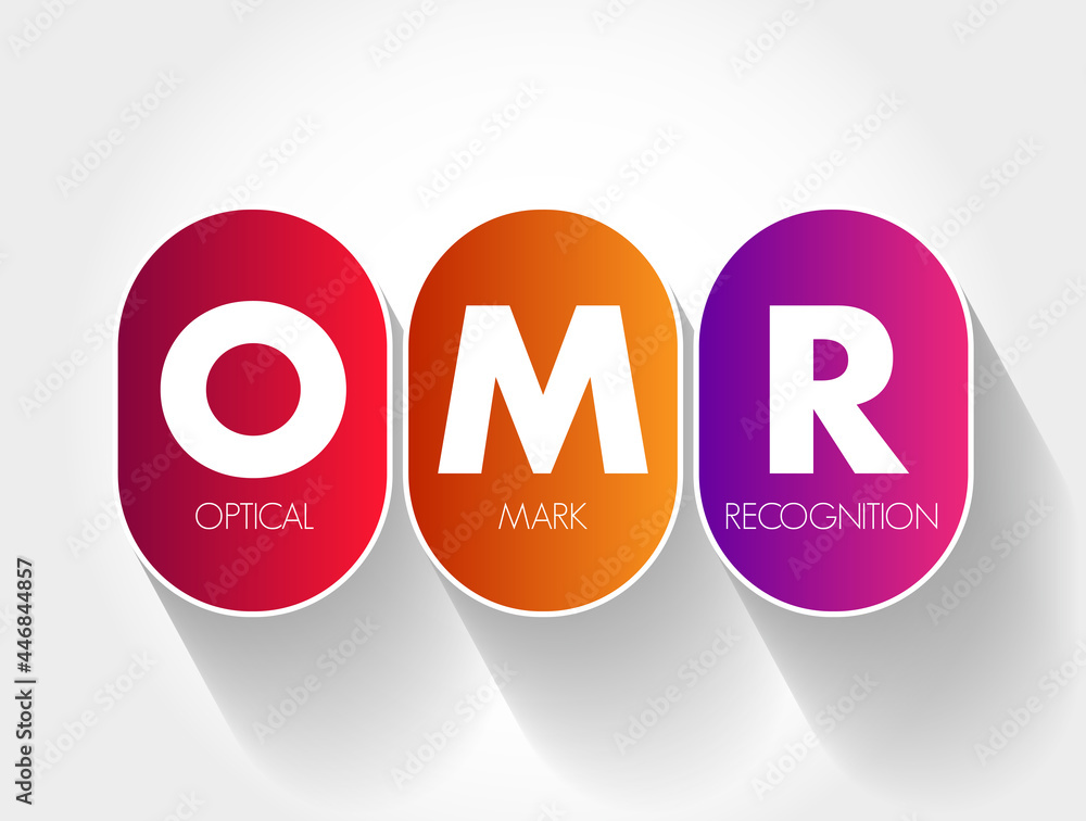 OMR - Optical Mark Recognition acronym, technology concept background ...