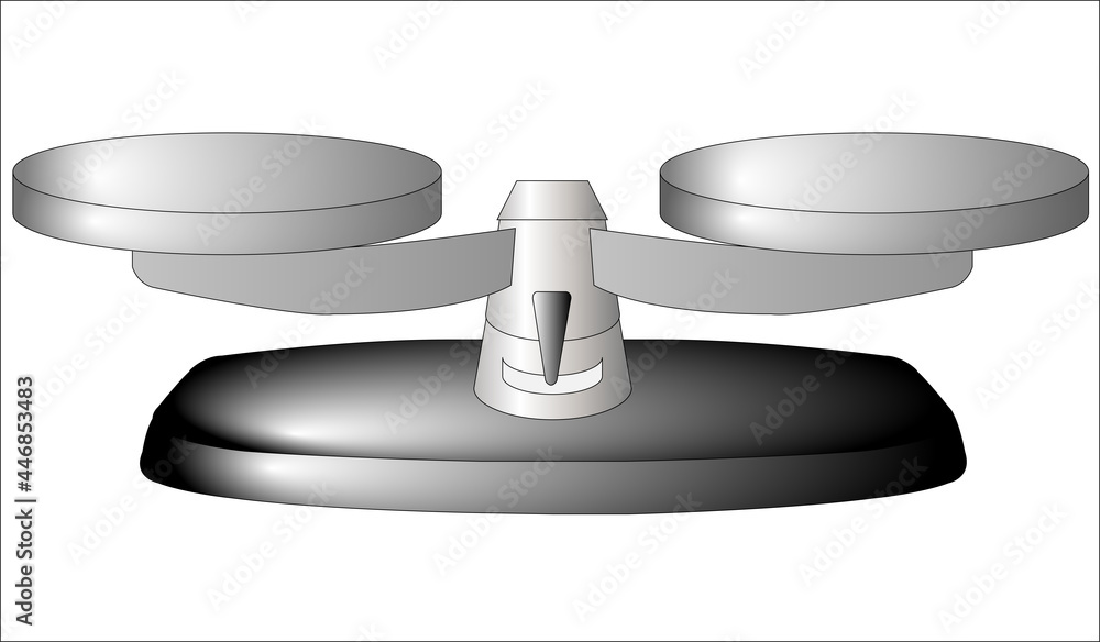 Balance scale system that uses weights and measurement. For weighing ...