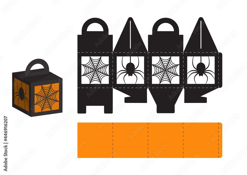 Happy Halloween treat box. Gift party favor box for sweets, candies ...