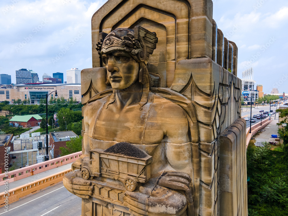 Art Deco "Guardians of Transportation" statue in Cleveland on the Hope ...