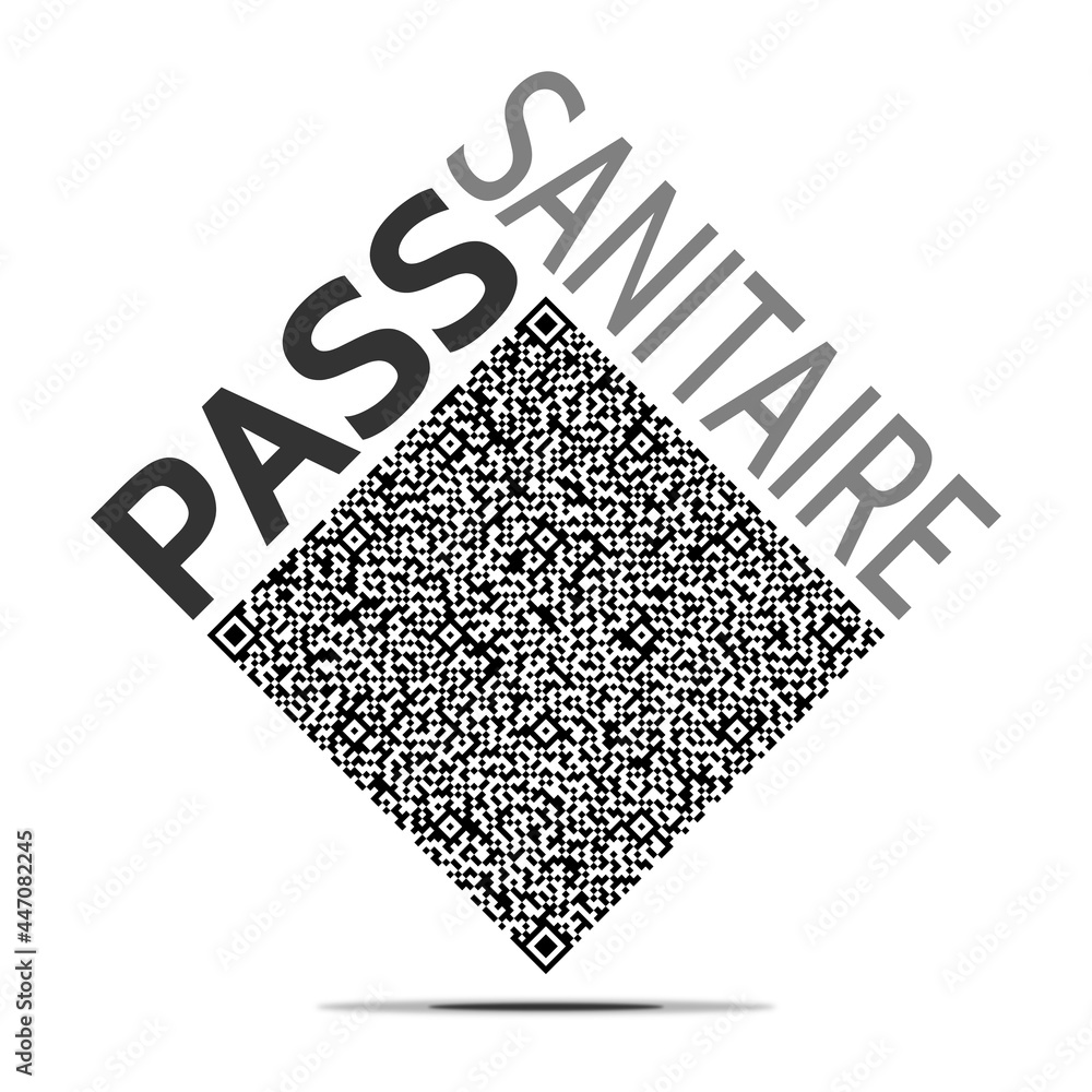 Vector de Stock Logo Pass Sanitaire QR Code Gris | Adobe Stock