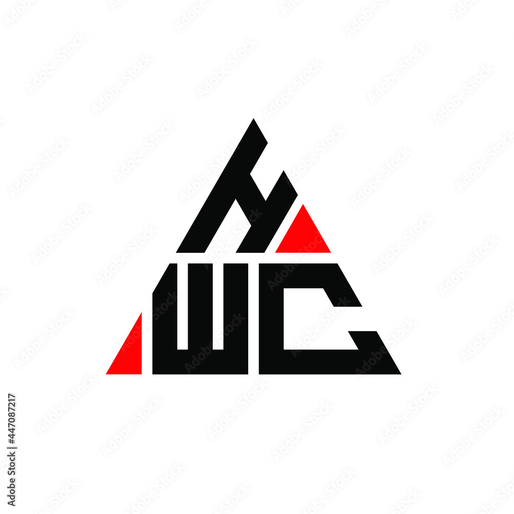 Stock-Vektorgrafik „HWC triangle letter logo design with triangle shape ...