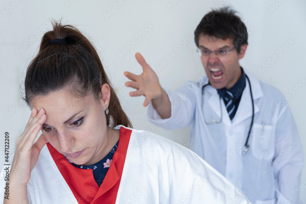 Doctor screams and yells at the poor scared and disconsolate nurse ...