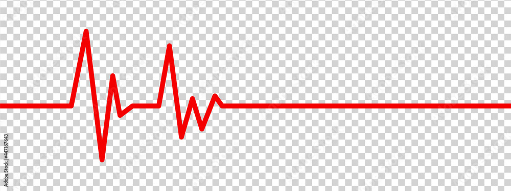 Heart rate monitor line vector isolated on transparent background ...